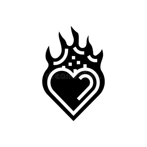 Passion Fire Glyph Icon Vector Illustration Stock Illustration