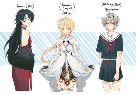 Safebooru 3boys Aether Genshin Impact Ahoge Alchemy Stars Arm Armor