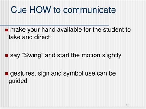 Ppt Promoting Communication Cue Hierarchy And Elicitation Strategies