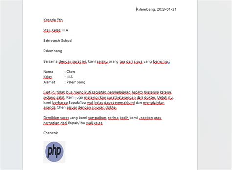 cara membuat surat otomatis di php dengan menggunakan word template