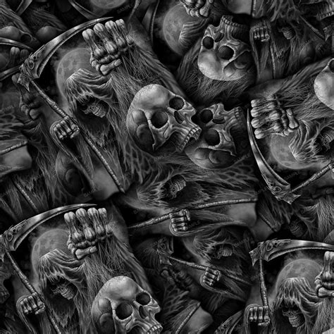 Reaper Skulls 24 Pattern Tileable Repeating Pattern Inspire Uplift