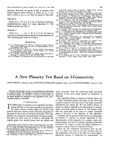 Pdf A New Planarity Test Algorithm Based On 3 Connectivity
