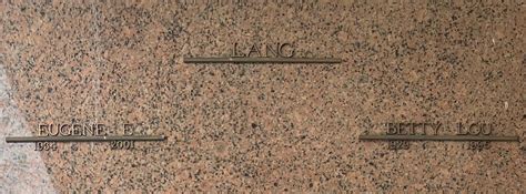 Eugene Erwin Lang 1934 2001 Find A Grave äreminne