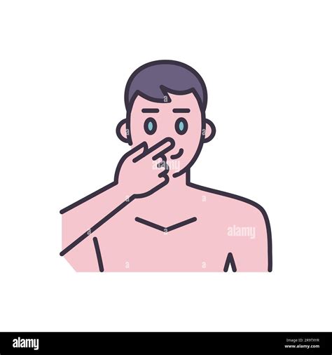 Avoid Face Touch Related Vector Icon Man Touches Face With Finger Avoid Face Sign Isolated On