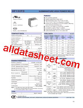 HF152FD Datasheet(PDF) - Hongfa Technology