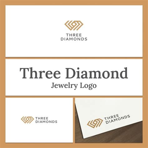 Triple Diamond Jewelry Logo Design Template Masterbundles