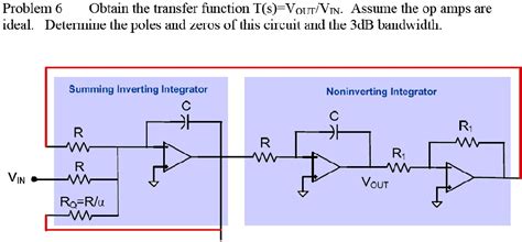 Problem 6 Obtain The Transfer Function Tsvoutvn Assume The Op Amps Are