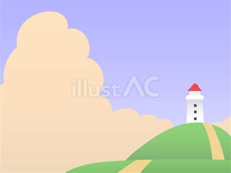 夕暮れの入道雲と丘イラスト No 23770869｜無料イラスト・フリー素材なら「イラストac」