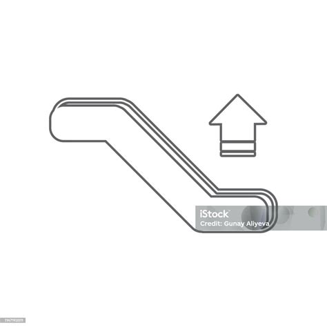 에스컬레이터 아래로 아이콘입니다 모바일 개념과 웹 애플 리 케이 션 아이콘에 대 한 공항의 요소입니다 웹 사이트 디자인 및 개발 앱 개발을 위한 개요 얇은 라인 아이콘