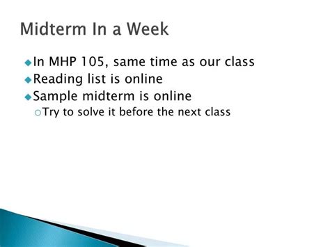 PPT Midterm In A Week PowerPoint Presentation Free Download ID