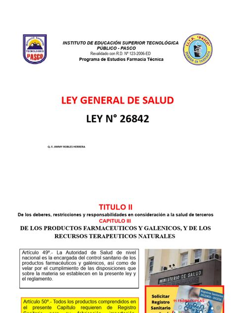 Ley General De Salud 26842 Titulo Segundo Cap Iii Y Iv Pdf