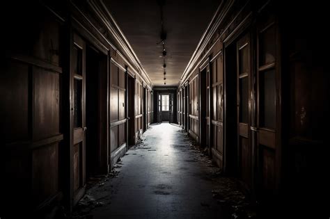 Premium Photo A Creepy Empty Hallway Premium Photo A Creepy Empty Hallway