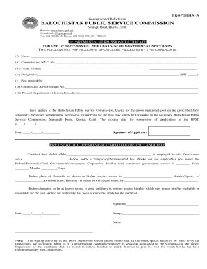 Departmental Permission Certificate BPSC Fill And Sign Printable Template Online