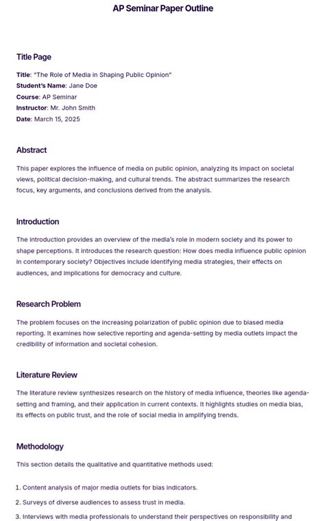 10 Seminar Paper Outline Examples To Download