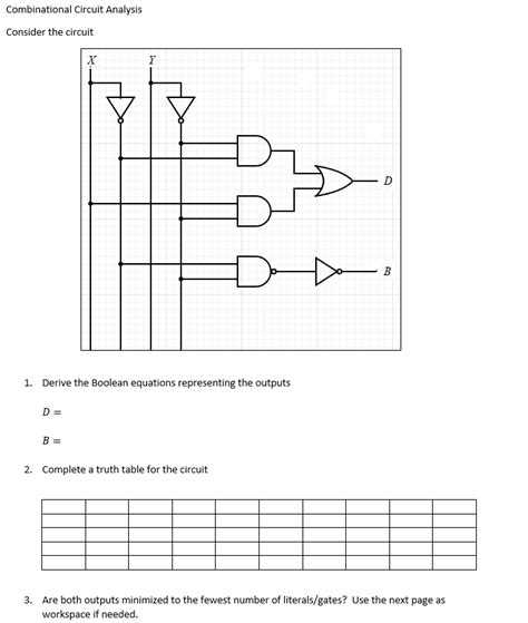 solved combinational circuit analysis consider the circuit x