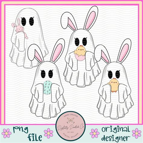 Easter Ghost Bundle•bunny Ghost Png•spooky Easter Png•easter Egg Png
