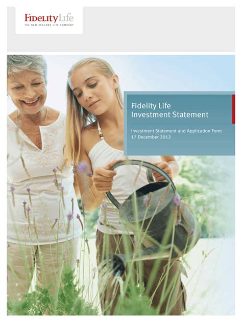 Fillable Online Fidelity Life Investment Statement Fax Email Print