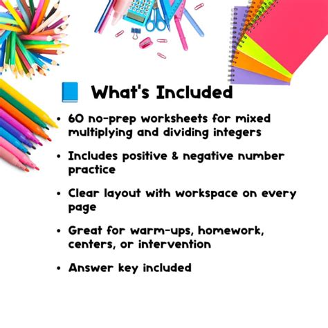 Mixed Multiplying And Dividing Integers Worksheets 60 Pages Answer Key