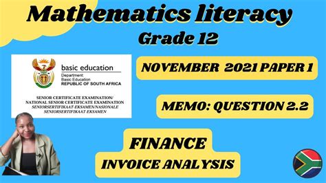 mathematics literacy grade 12 november 2021 paper 1 question 2 2 youtube