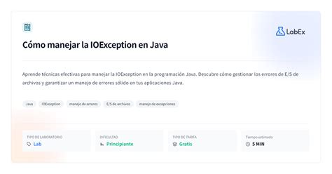 Cómo Manejar La Ioexception En Java Labex
