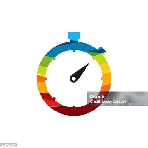 화려한 타임 스톱워치 로고 디자인 컨셉 벡터 로고 기호 아이콘 템플릿 벡터 일러스트 0명에 대한 스톡 벡터 아트 및 기타 이미지 0명 개념 계시기 Istock