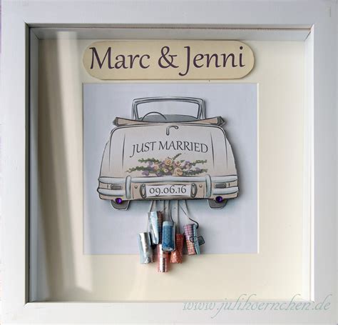 Bilderrahmen Just Married Auto Vorlage Zum Ausdrucken Geldgeschenke