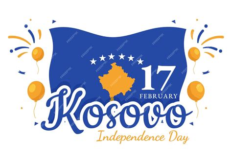 Premium Vector Kosovo Independence Day Vector Illustration With