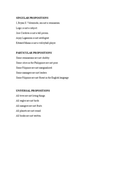 Logic Negative Proposition Pdf Social Science General Fiction