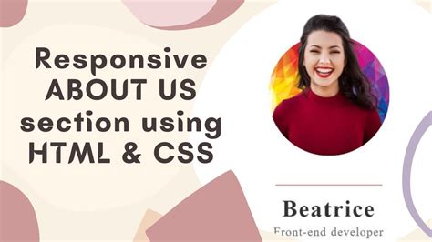 Responsive About Us Section Using Html And Css Only Youtube