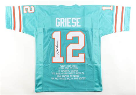 Bob Griese Signed Career Highlight Stat Jersey Jsa Pristine Auction