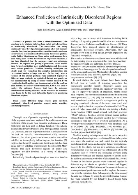 Pdf Enhanced Prediction Of Intrinsically Disordered Regions With The