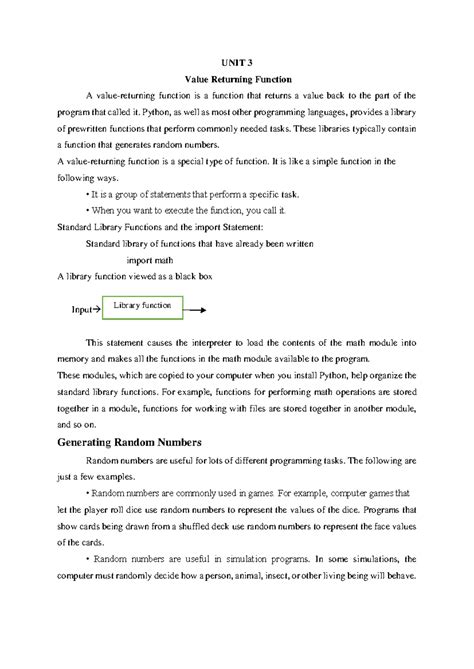 9595 As Unit3 Python Final Exam Value Returning Functions Studocu
