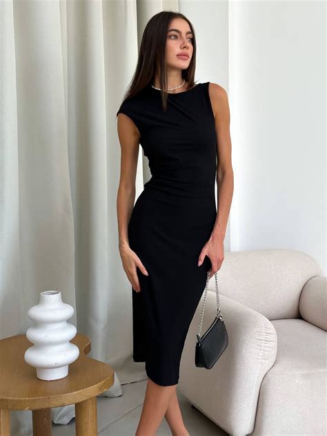 Сукня вечірня міді осіння жіноча Lilove 217 М Чорна Roz6501001800 в