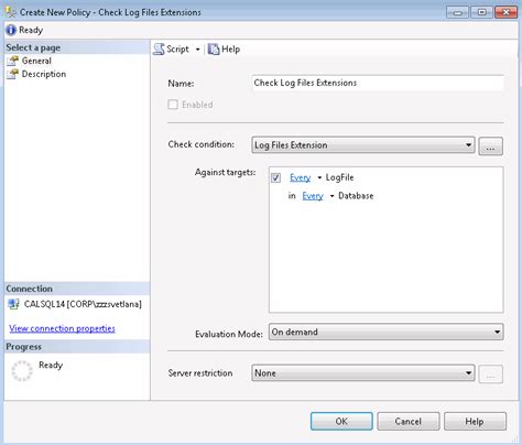 Policy Based Management To Check Sql Server Database File Extensions