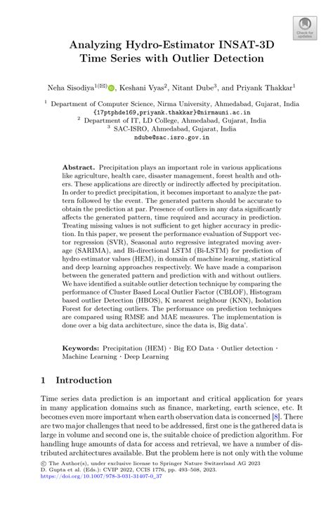 Pdf Analyzing Hydro Estimator Insat 3d Time Series With Outlier Detection