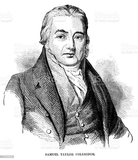 Samuel Taylor Coleridge Portrait English Poet Stock Illustration