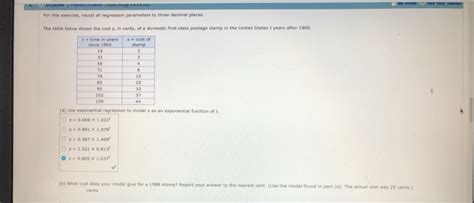 Solved For This Exercise Round All Regression Parameters To