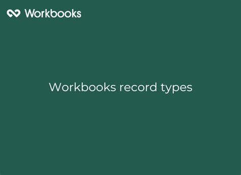 Workbooks Record Types Workbooks