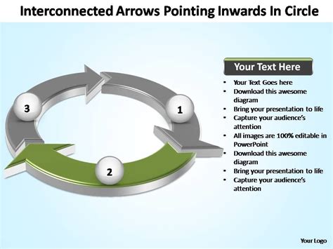 Interconnected Arrows Pointing Inwards In Circle Powerpoint Templates PowerPoint Shapes