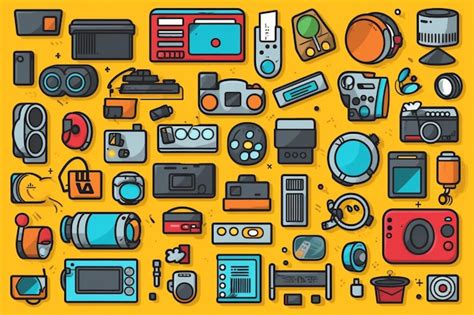 Premium Ai Image A Bunch Of Different Types Of Electronic Devices On A Yellow Background