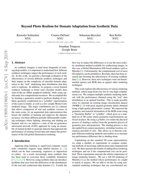 PDF Beyond Photo Realism For Domain Adaptation From Synthetic Data