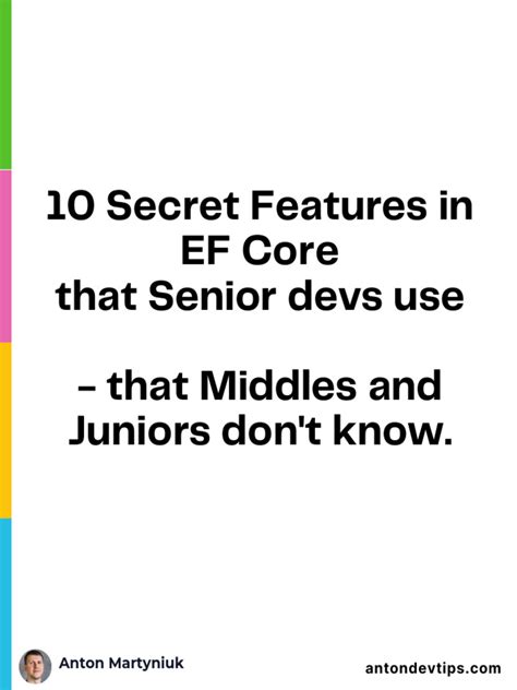 Ef Core 10 Secret Features That Senior Devs Use Pdf Databases Sql