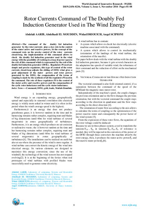 Pdf Rotor Currents Command Of The Doubly Fed Induction Generator Used In The Wind Energy