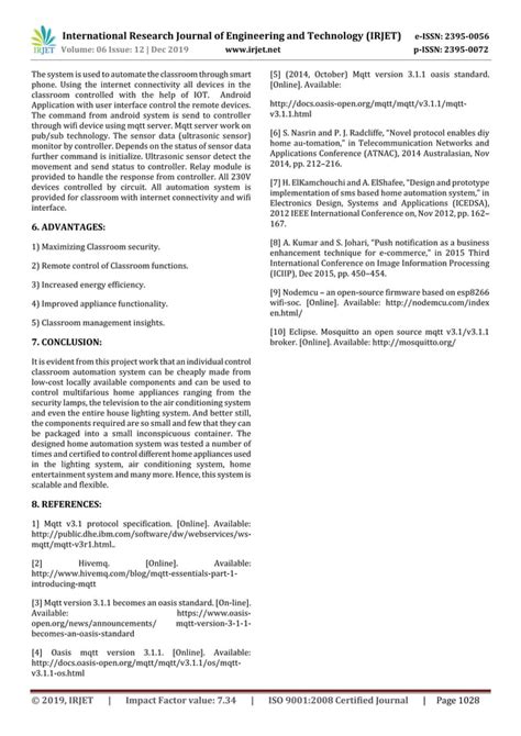 irjet iot based classroom automation system pdf