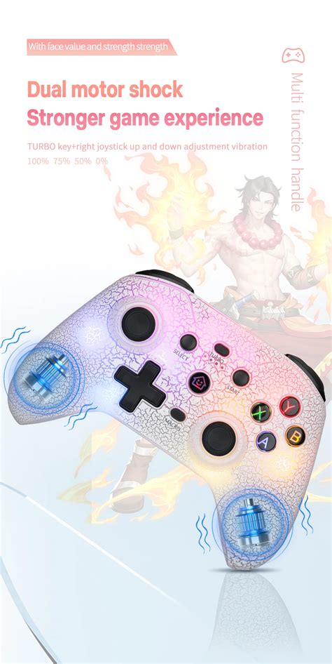 Wireless Controller Gamepad With RGB Light For Mobile PC