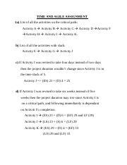 Time Management In Project Scope And Agile Assignments Course Hero