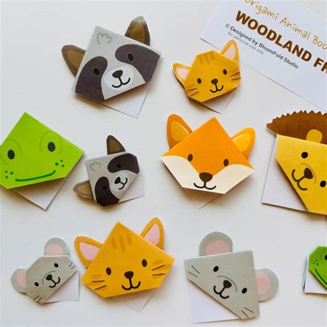 Woodland Animal Origami Finger Puppets And Corner Bookmarks Diy Craft