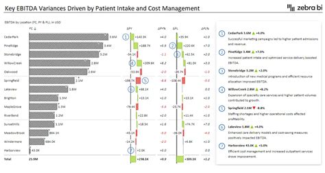 Ebitda Split By Location Analysis Excel Template Zebra Bi
