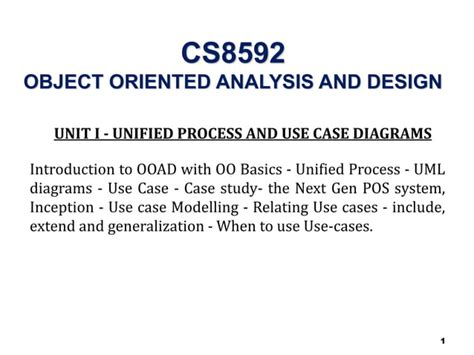 cs8592 ooad lecture notes unit 1 ppt