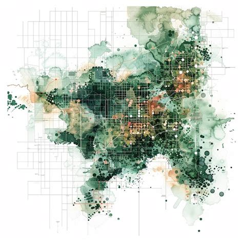 A Geographic Map Overlaying Population Density Data With Healthcare Access Points Premium Ai